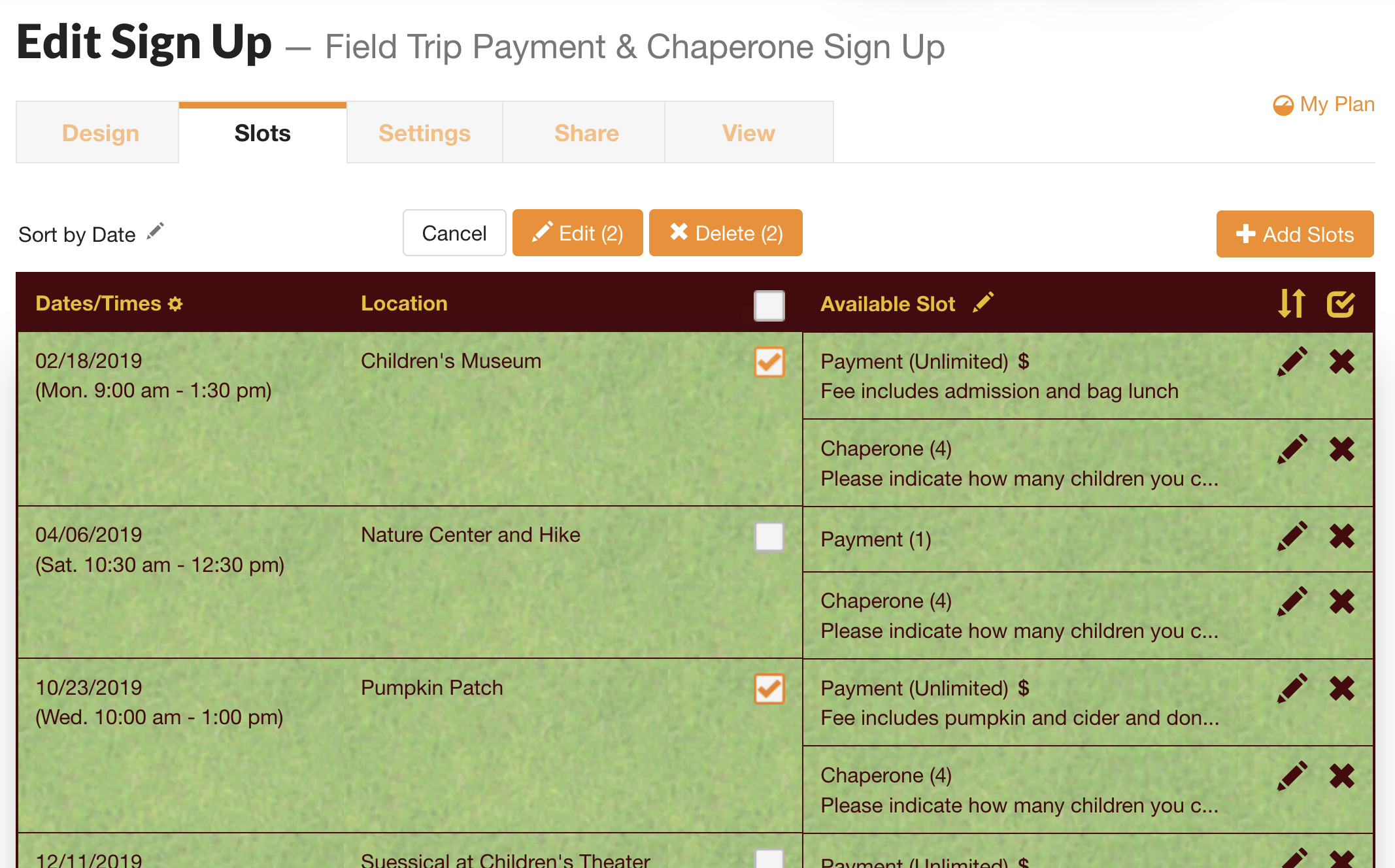 Change Date on a Sign Up Page – SignUpGenius