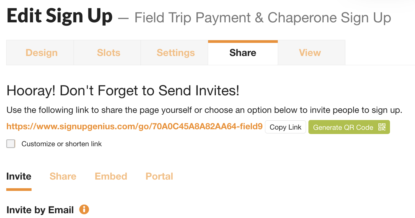 Invite People to Sign Up – SignUpGenius