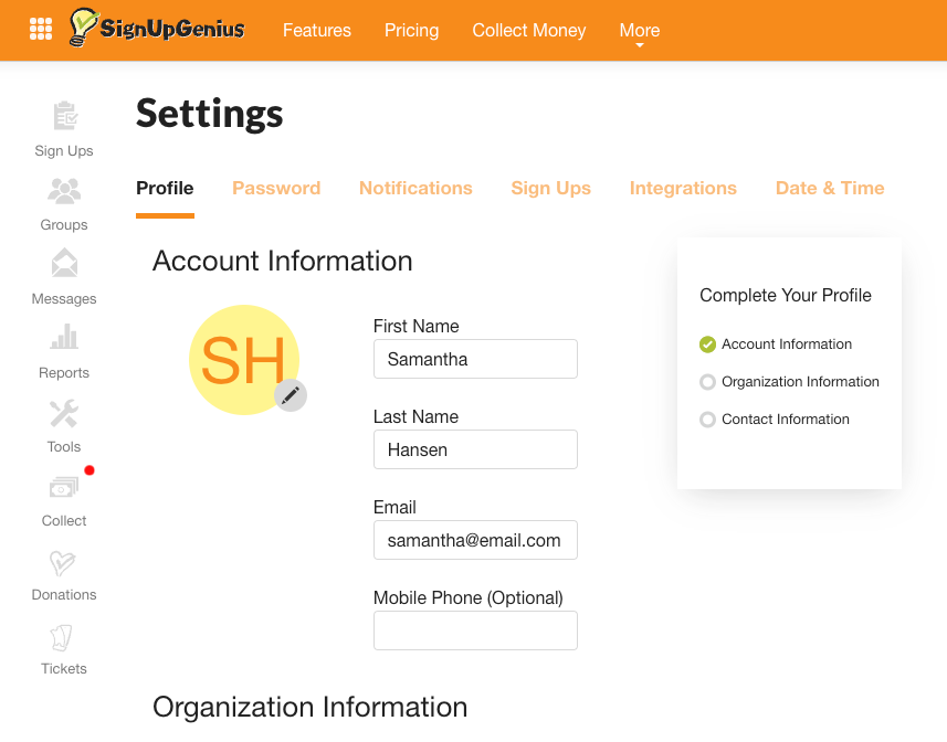 How Do I Change My Donations Email Address? – SignUpGenius