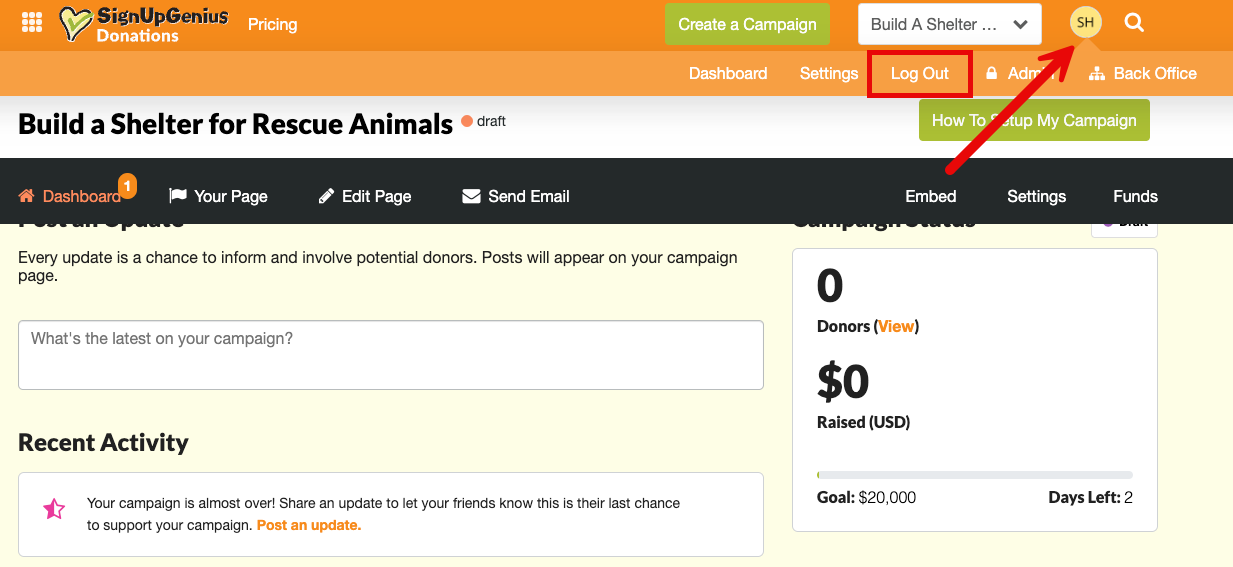 How Do I Log Out of My Donations Account? – SignUpGenius