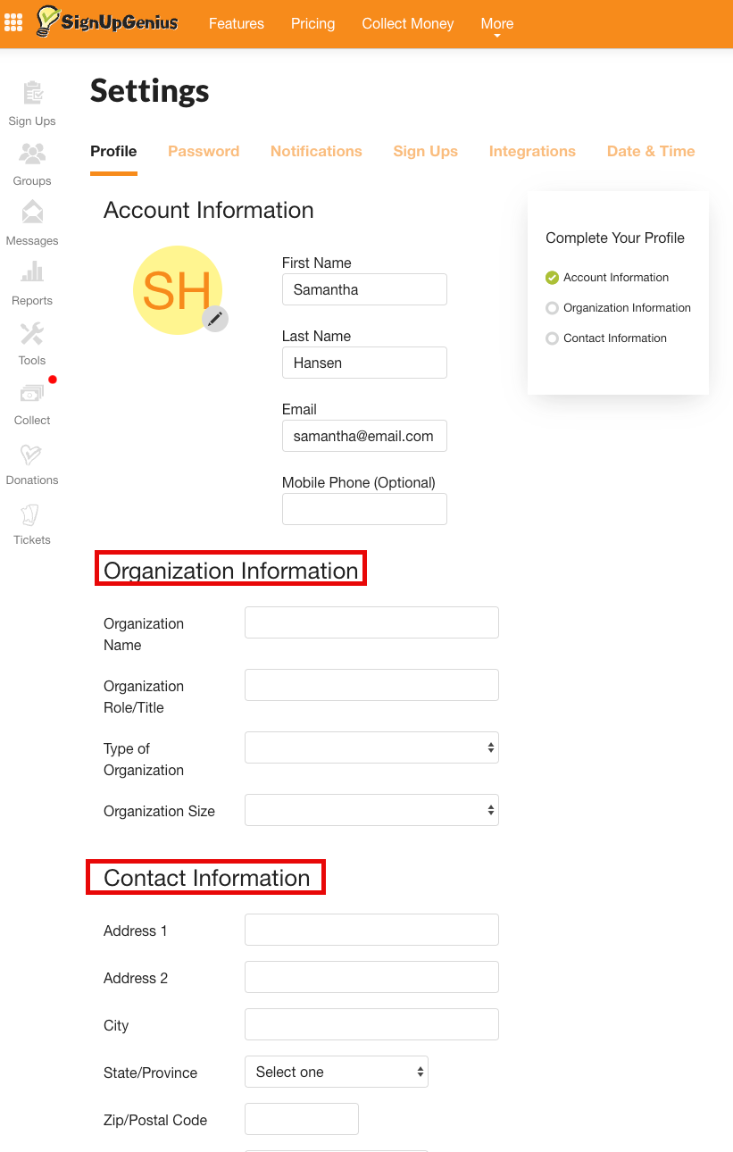 How Do I Change My Organization Name or Location on SignUpGenius ...