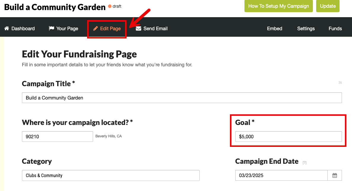 How Do I Change My Default Fundraising Goal? – SignUpGenius
