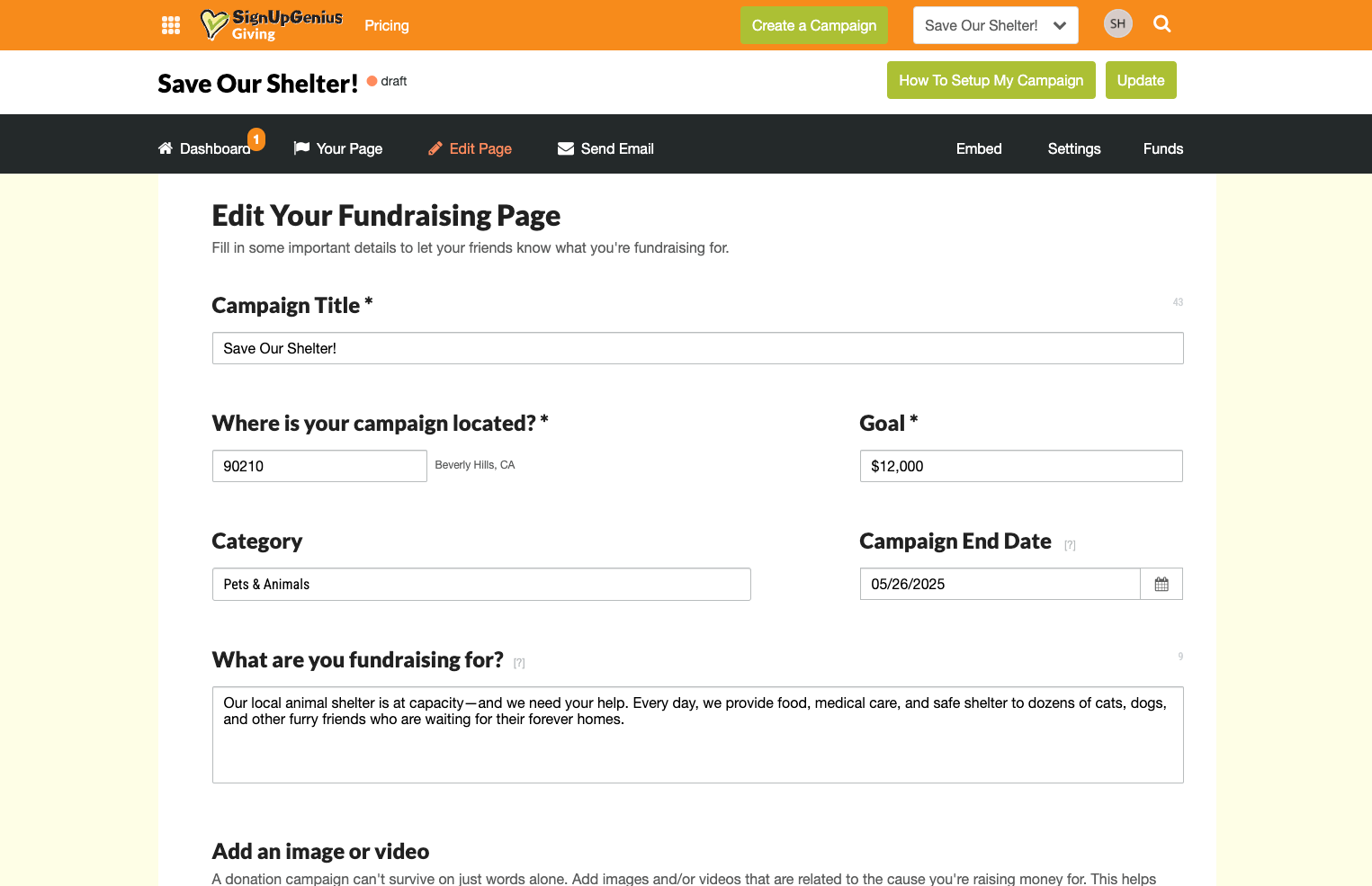 How Do I Create a Campaign Page? – SignUpGenius