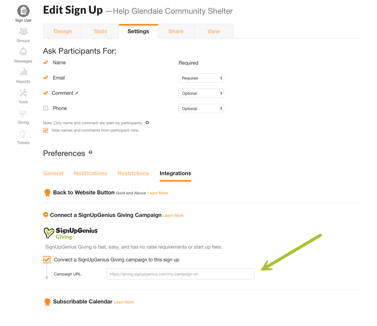 How Do I Connect My Campaign to a Sign Up? – SignUpGenius